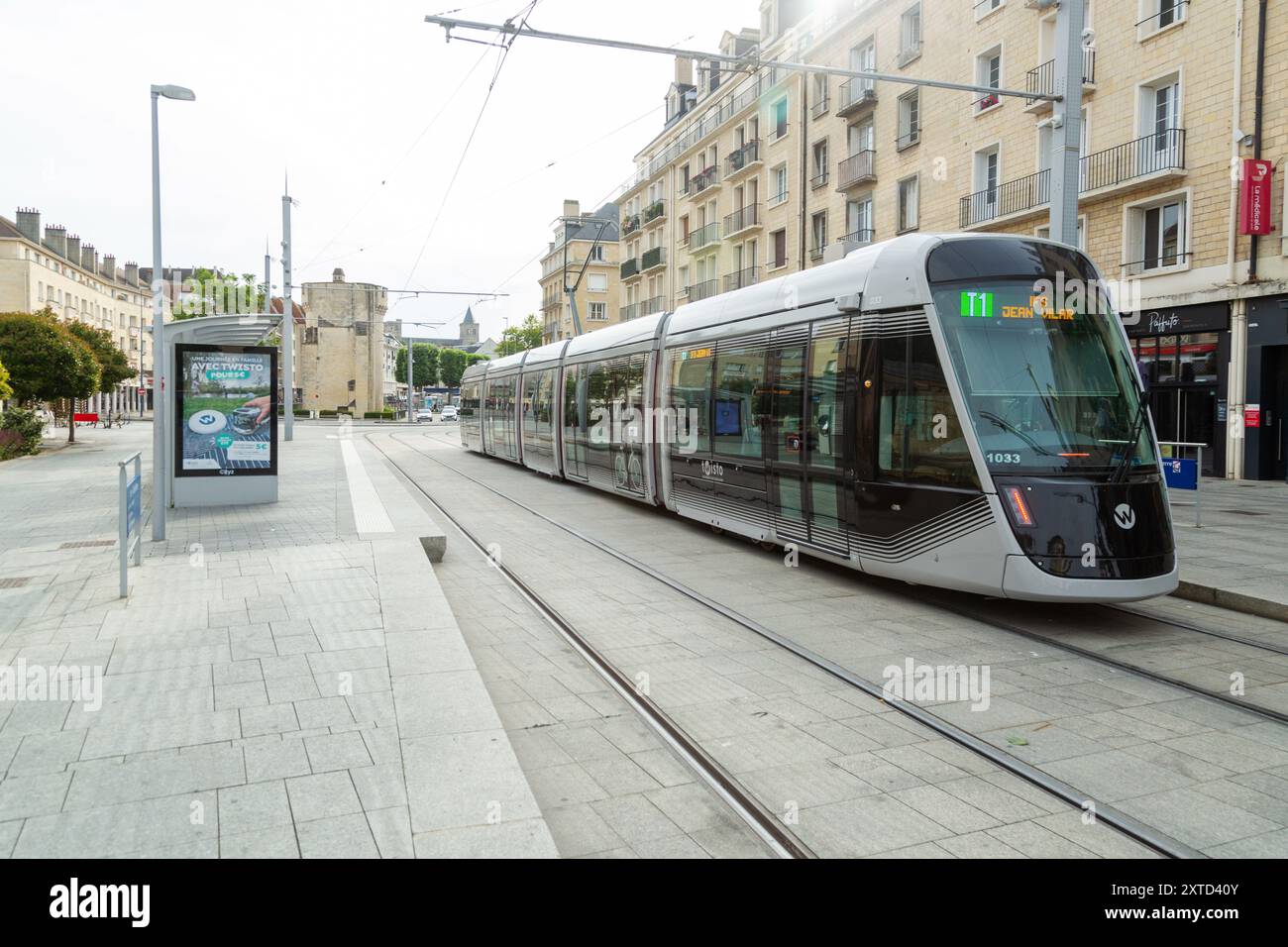 A modern electric tram in the French city of Caen Stock Photo - Alamy