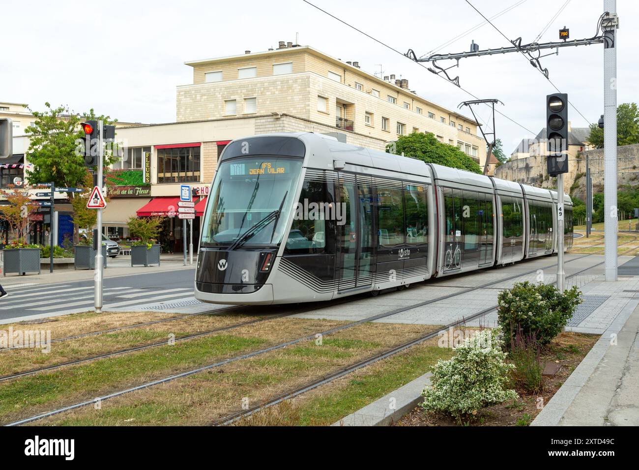 A modern electric tram in the French city of Caen Stock Photo - Alamy