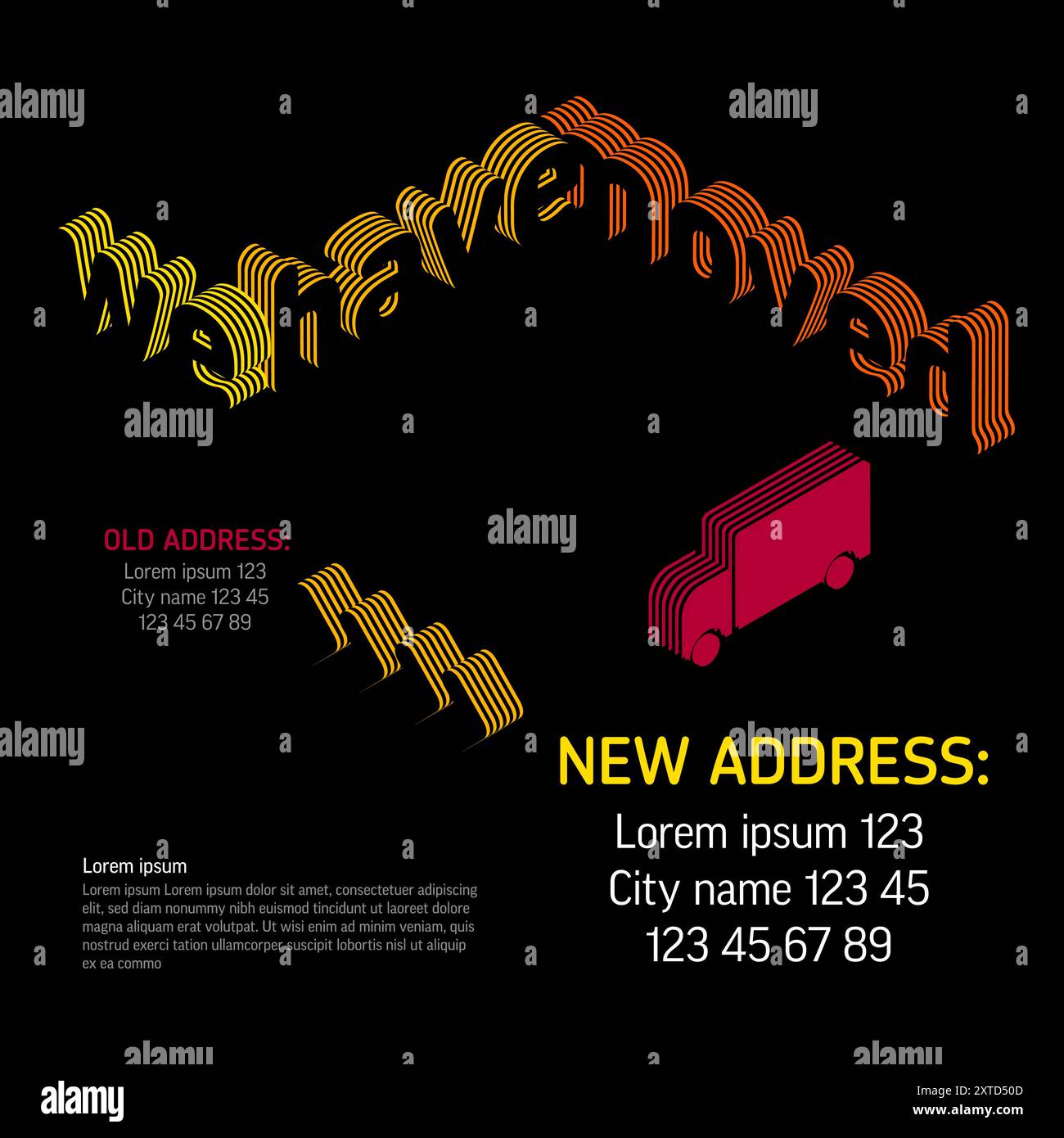 We are moving minimalistic dark flyer template with place for new ...