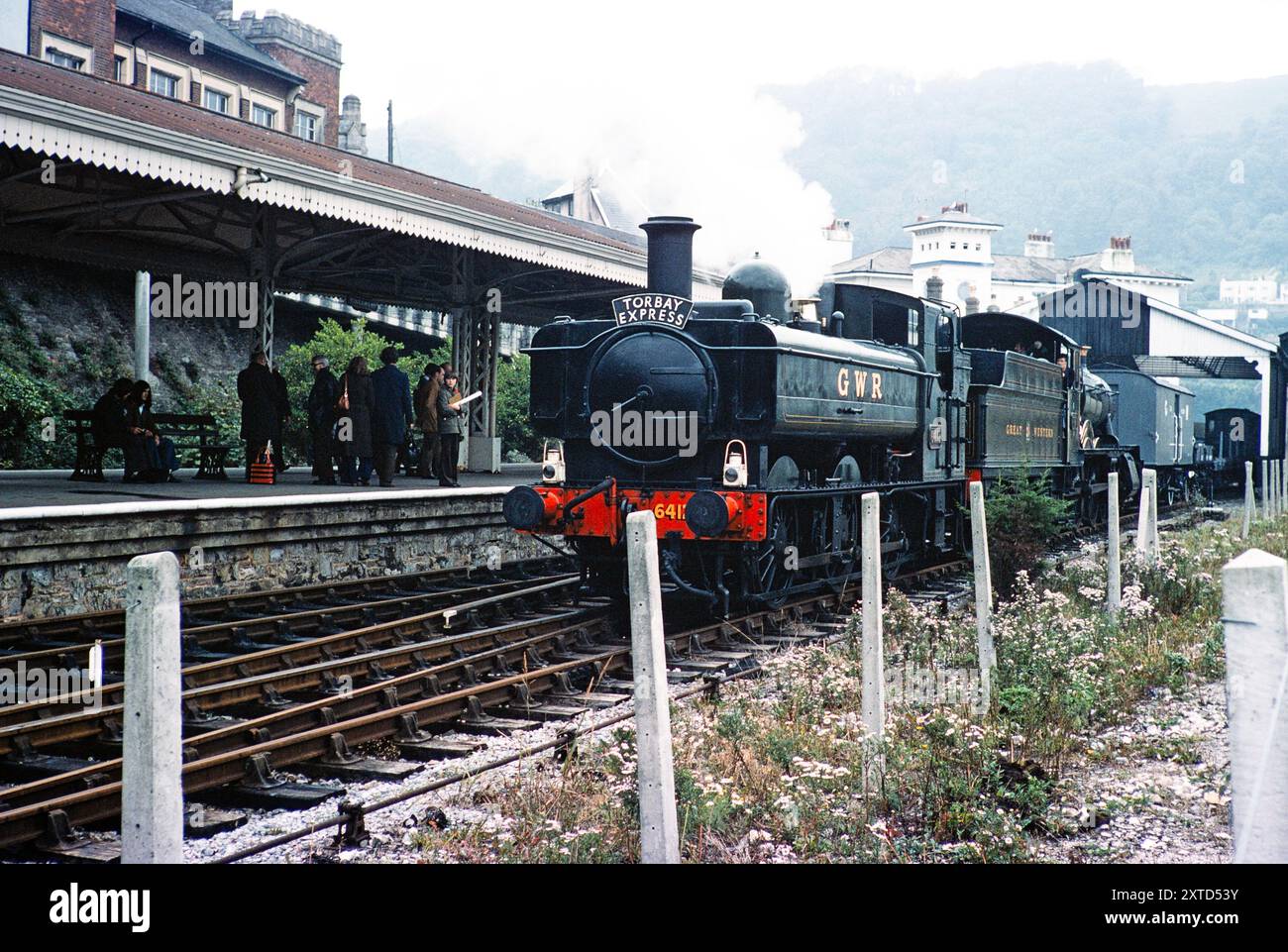 Locomotive Torbay Express 6411 steam engine train, Dart Vally Railway ...