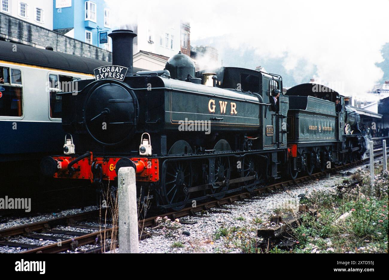 Locomotive Torbay Express 6411 steam engine train, Dart Vally Railway ...