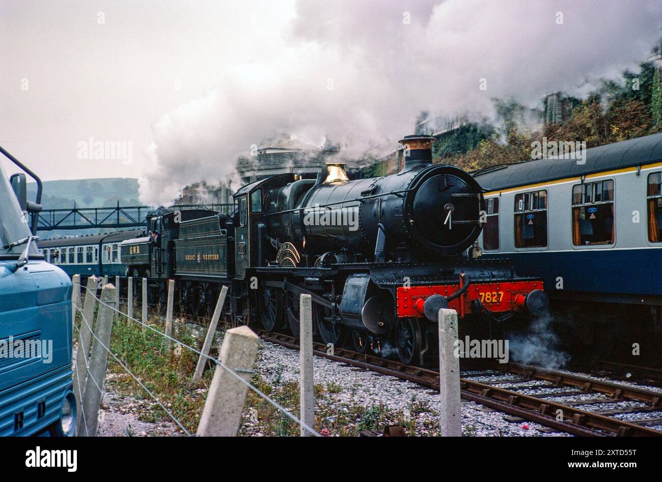 Locomotive 7827 Lydham Manor steam engine train, Dart Vally Railway ...