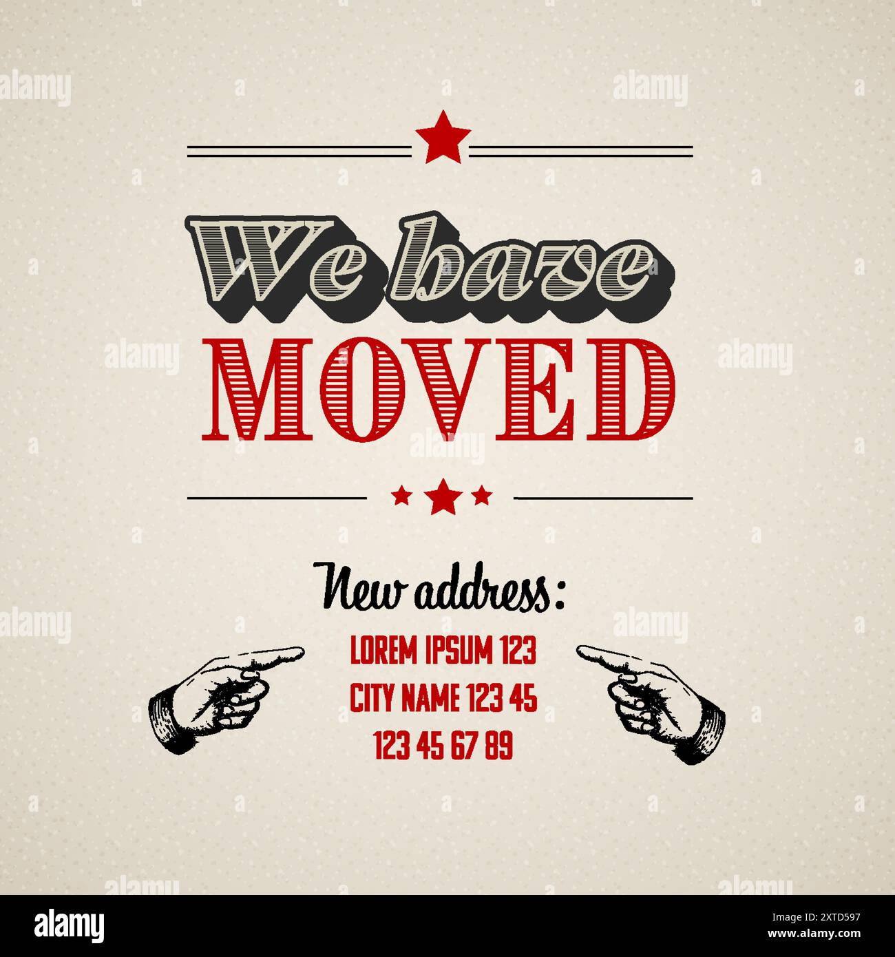 We are moving minimalistic retro vintage style flyer template with ...