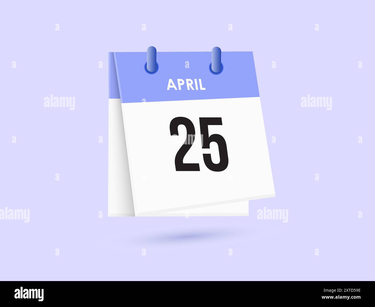 April 25 - calendar and Time planner. Daily Calendar Icon reminder ...