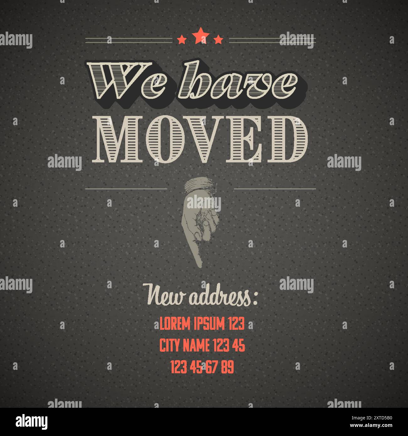 We are moving minimalistic retro dark vintage style flyer template with ...