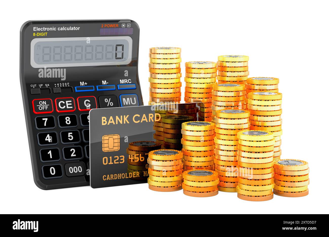 Golden credit card calculator Cut Out Stock Images & Pictures - Alamy
