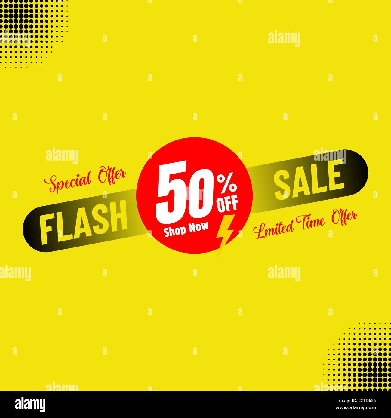 Special offer 50% off shop now banner template design with Isolated on ...