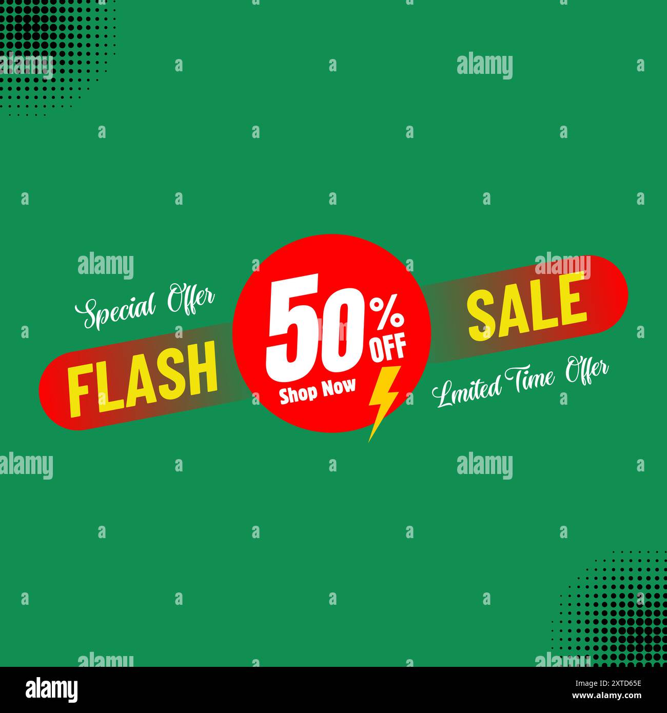Special offer 50% off shop now banner template design with Isolated on ...