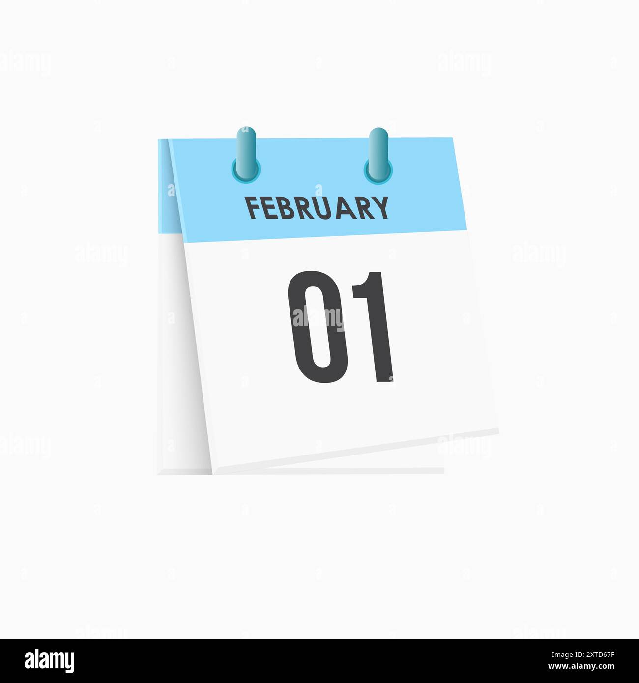 February 1 - calendar and Time planner. Daily Calendar Icon reminder ...