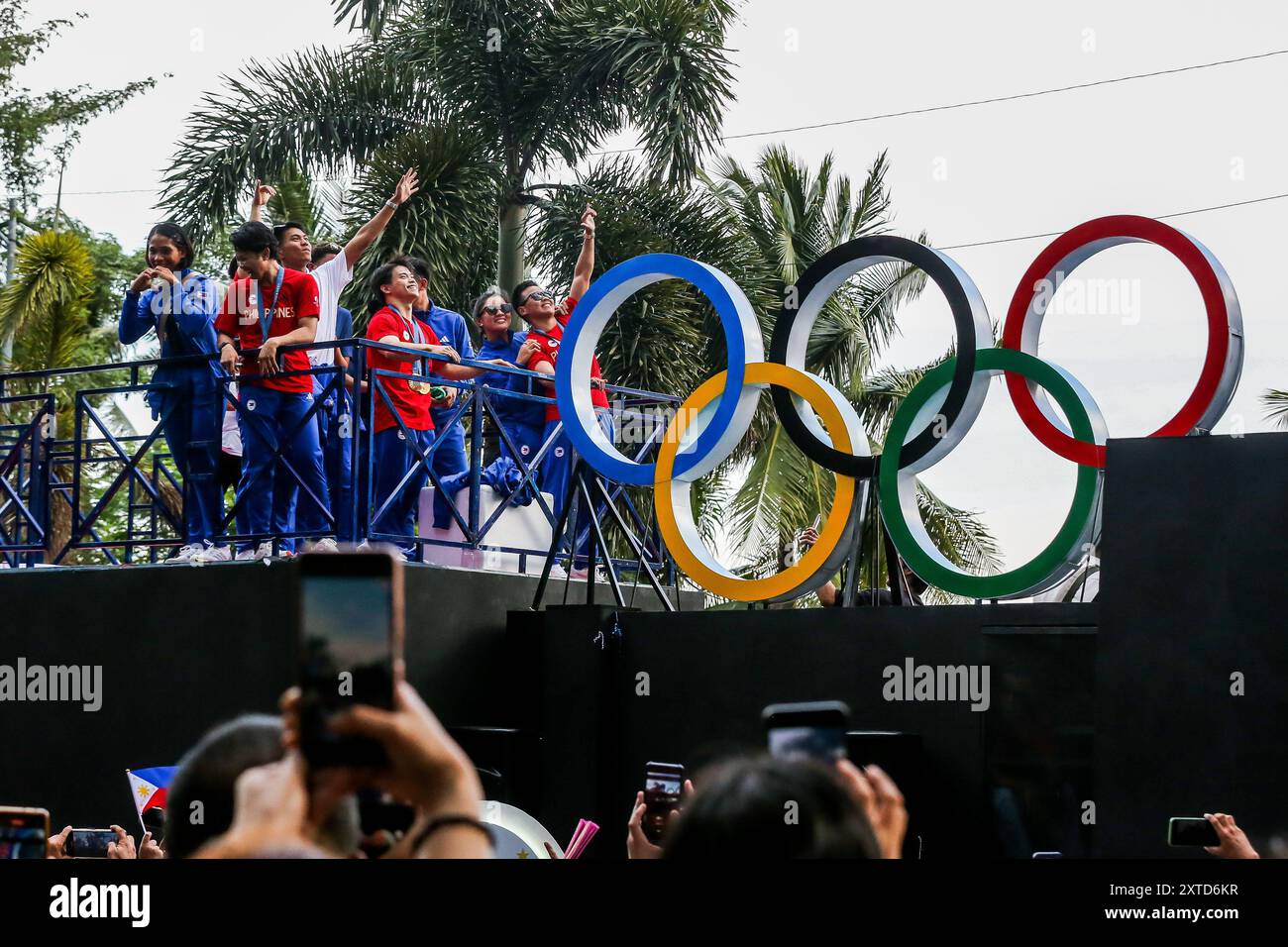 Manila, Philippines. 14th Aug, 2024. Filipino Olympians celebrate ...