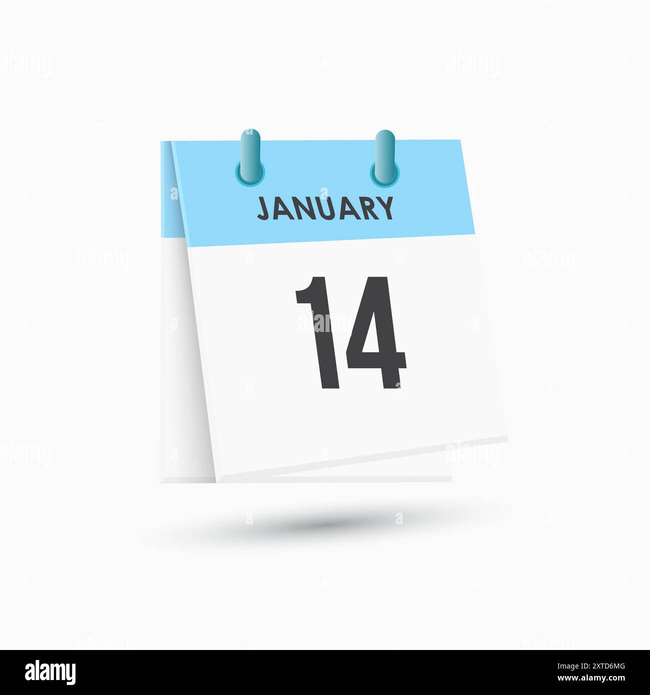 January 14 - calendar and Time planner. Daily Calendar Icon reminder ...