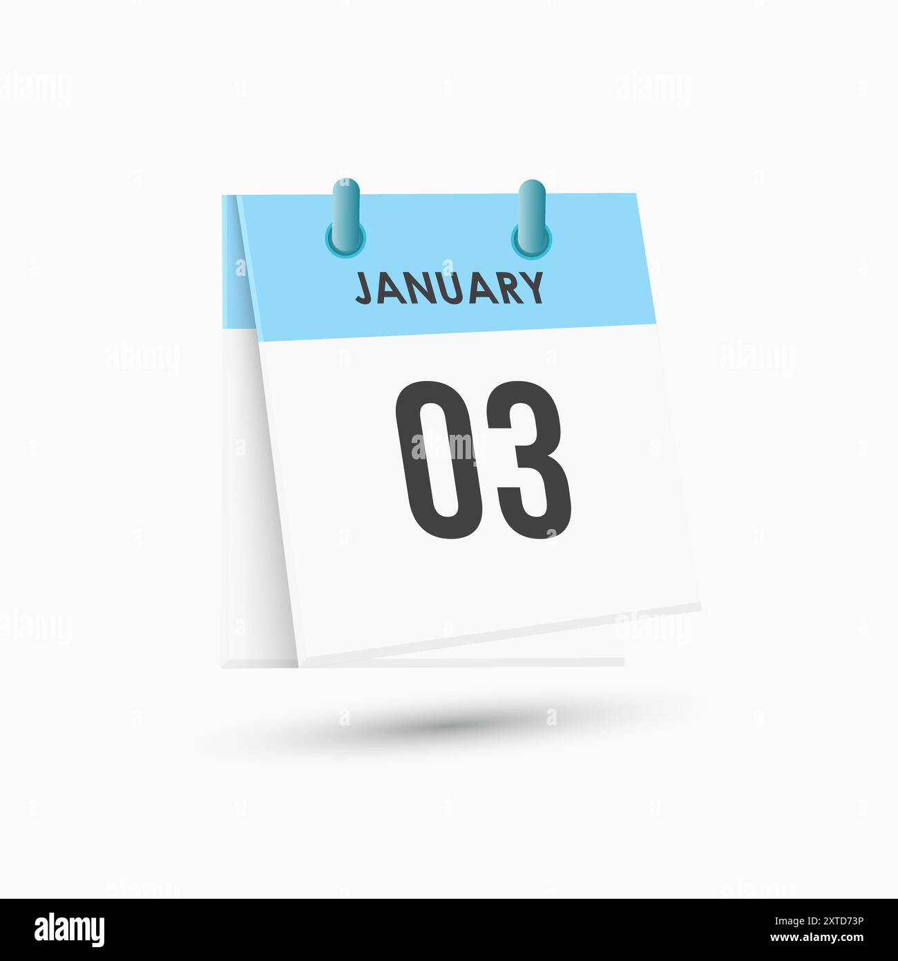 January 3 - calendar and Time planner. Daily Calendar Icon reminder ...