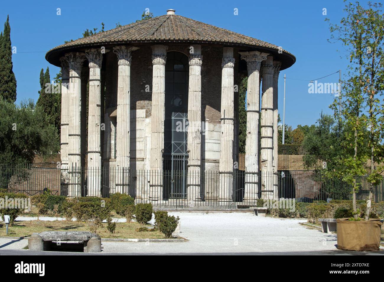 Italy, Rome, 2024/8/14.Temple of Vesta is a small round temple (tholos ...