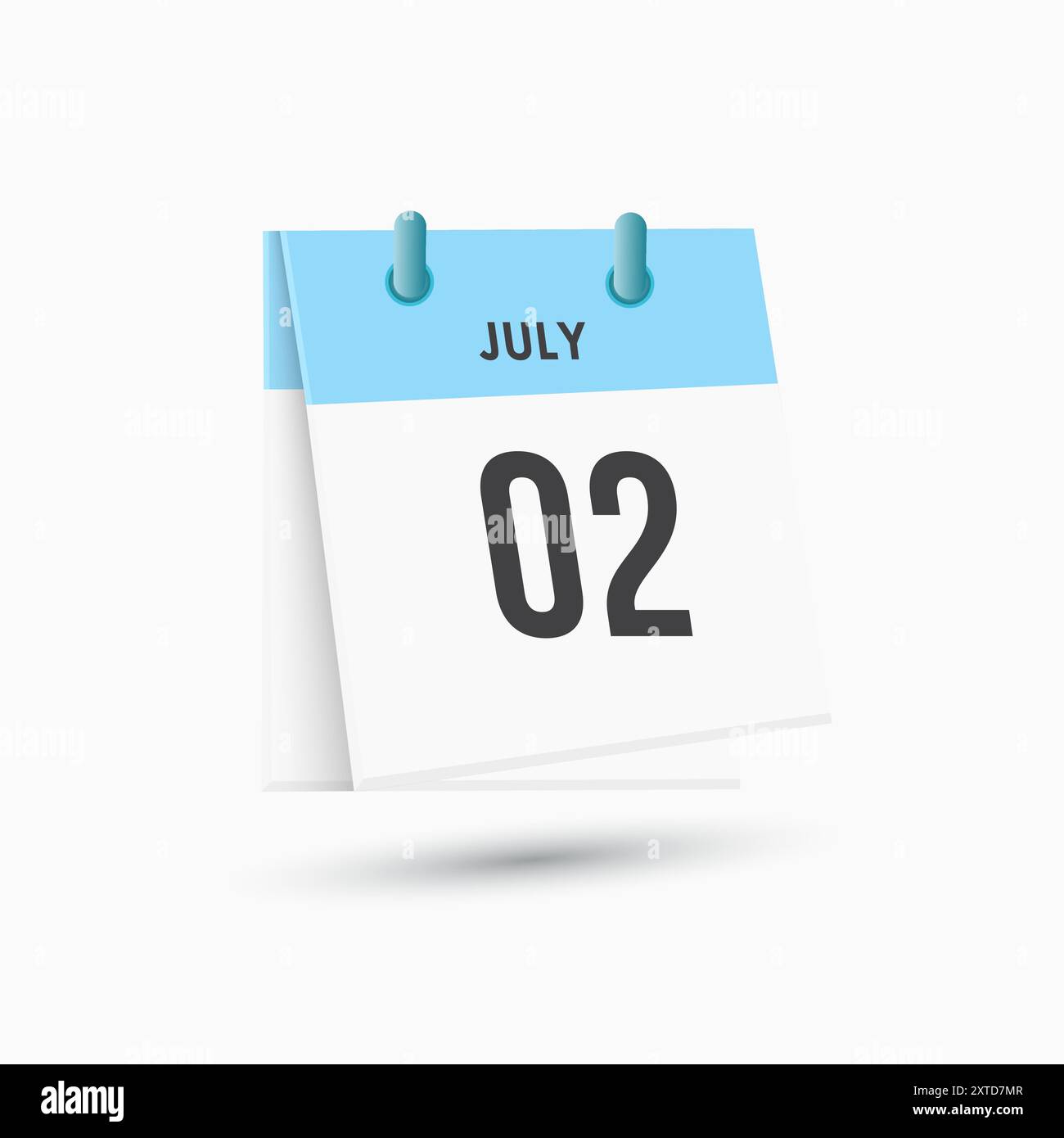 July 2 - calendar and Time planner. Daily Calendar Icon reminder ...