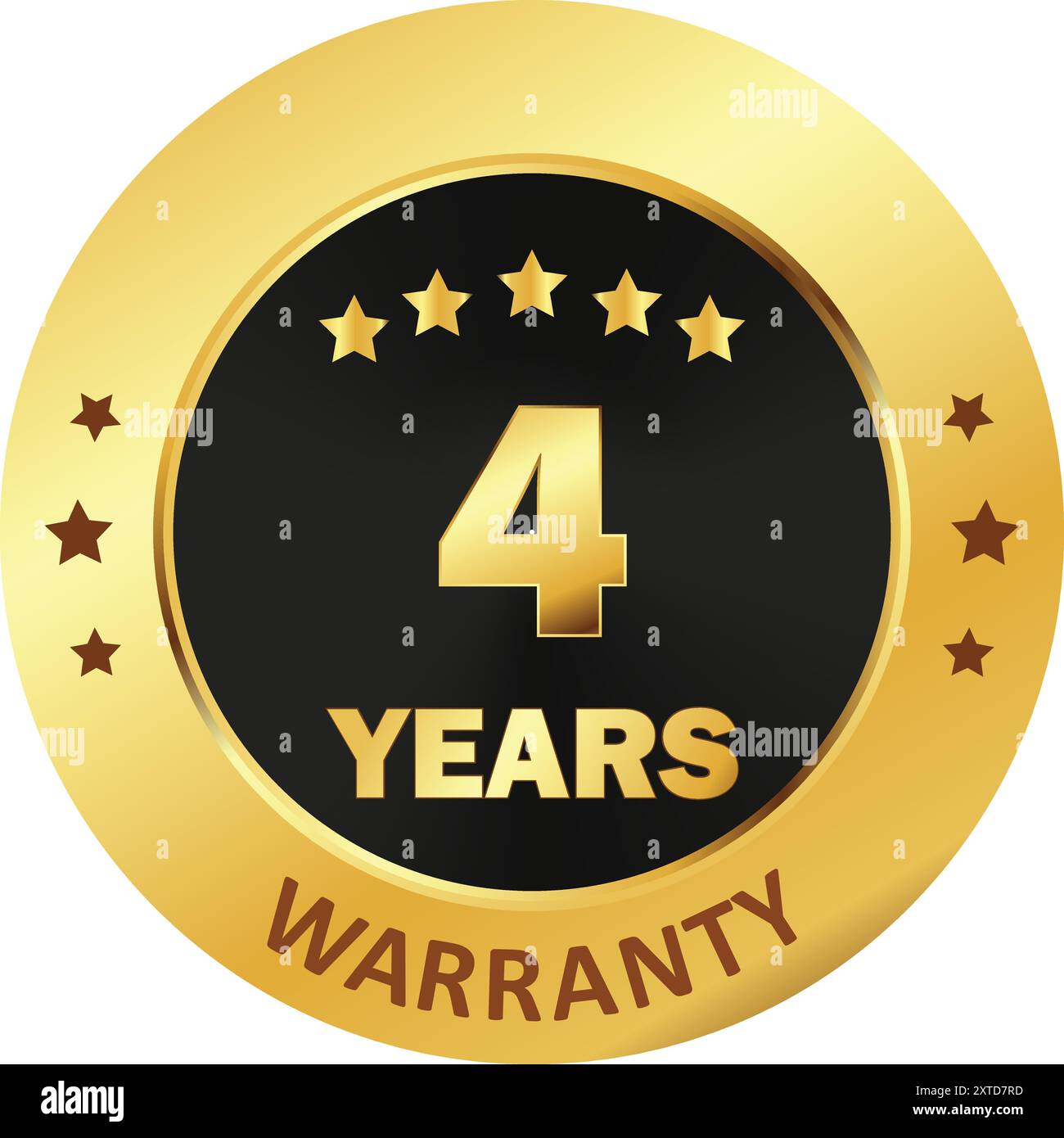 4 Years Warranty Seal, warranty seal in Golden, four years warranty ...