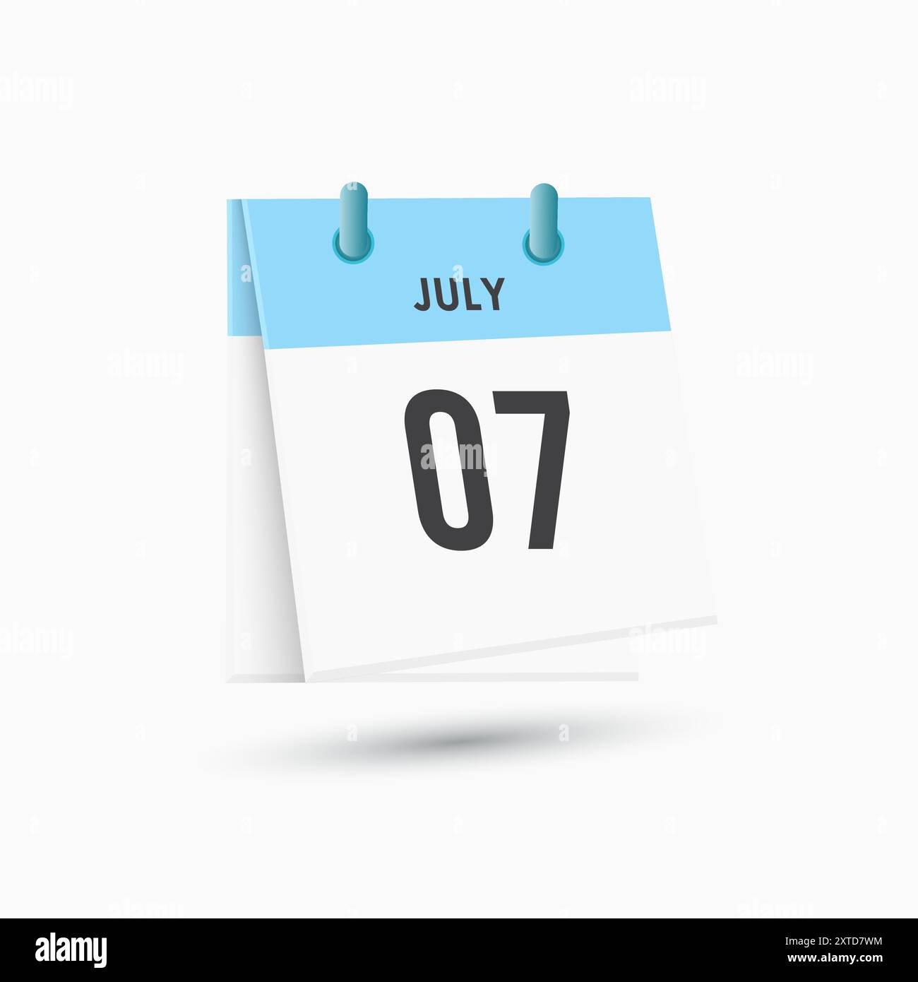 July 7 - calendar and Time planner. Daily Calendar Icon reminder ...