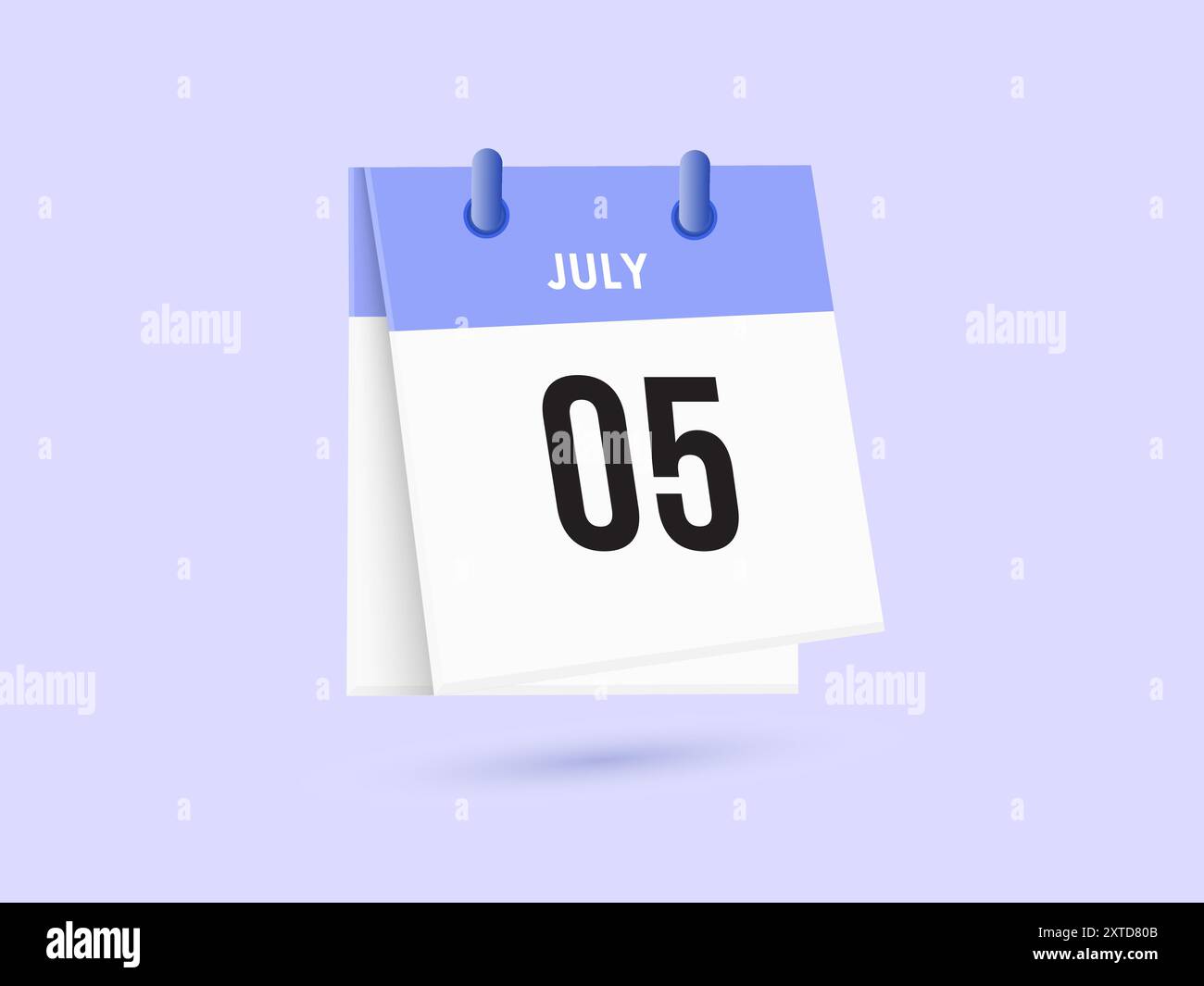 July 5 - calendar and Time planner. Daily Calendar Icon reminder ...