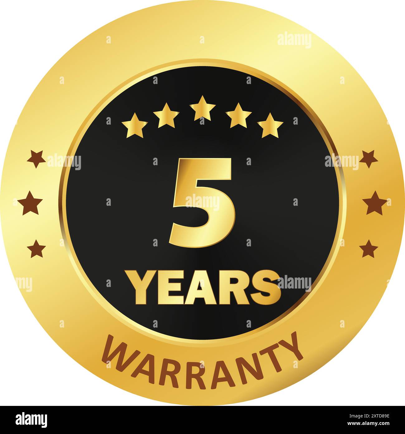 5 Years Warranty Seal, warranty seal in Golden, five years warranty ...