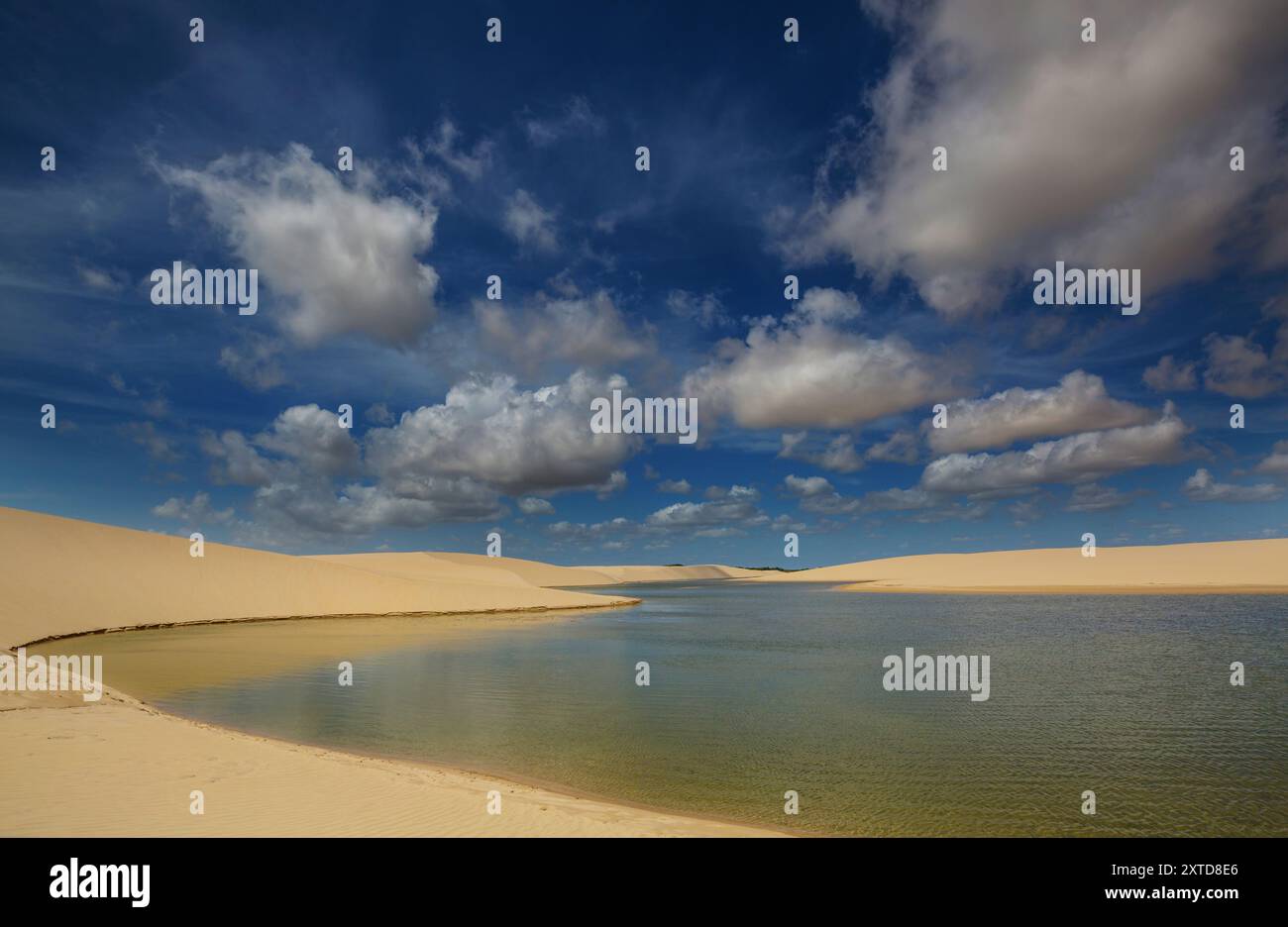 Lagoons in the desert of Lencois Maranhenses National Park, Brazil ...