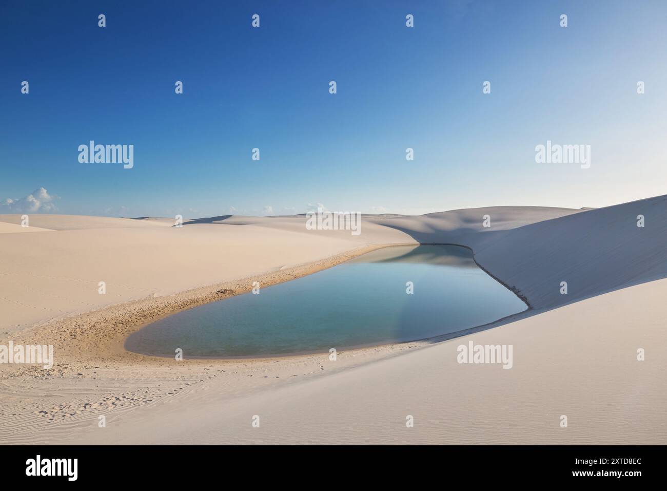 Lagoons in the desert of Lencois Maranhenses National Park, Brazil ...