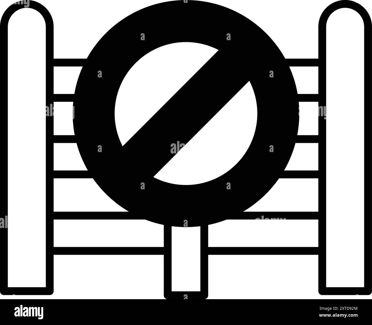 A black and white sign with a circle and a line through it Stock Vector ...