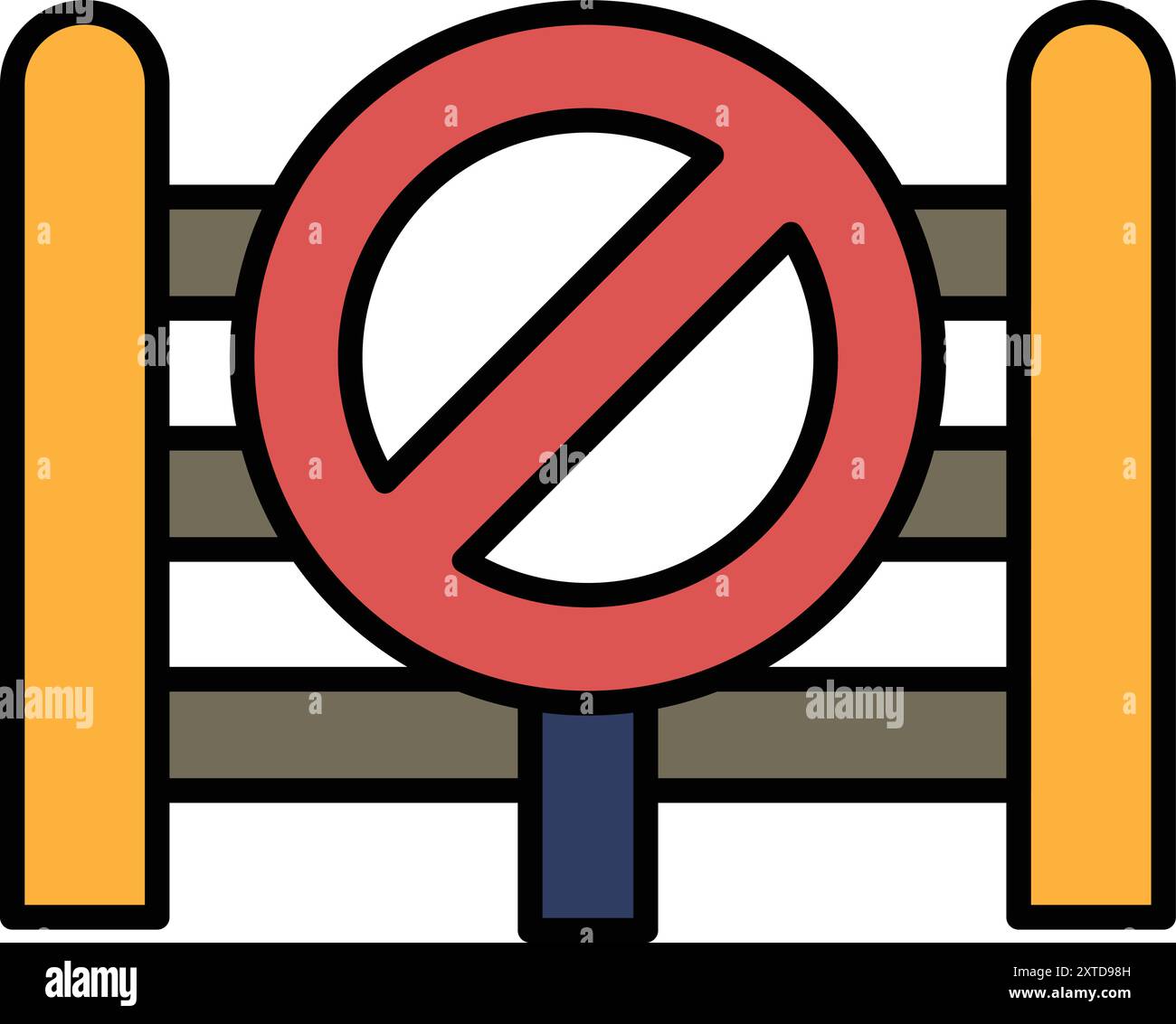 A black and white sign with a circle and a line through it Stock Vector ...