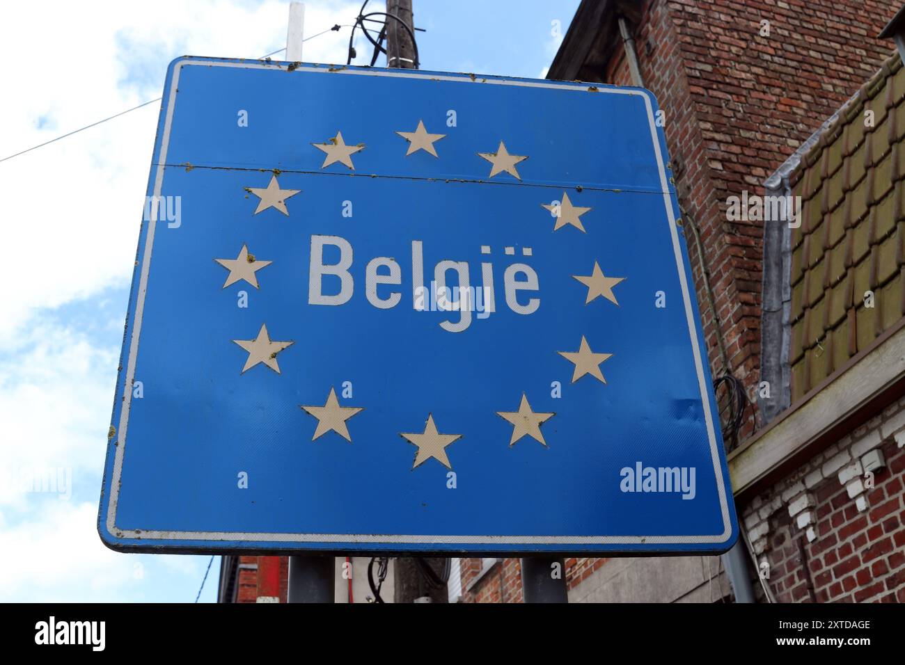 Border of Belgium Sign Stock Photo - Alamy