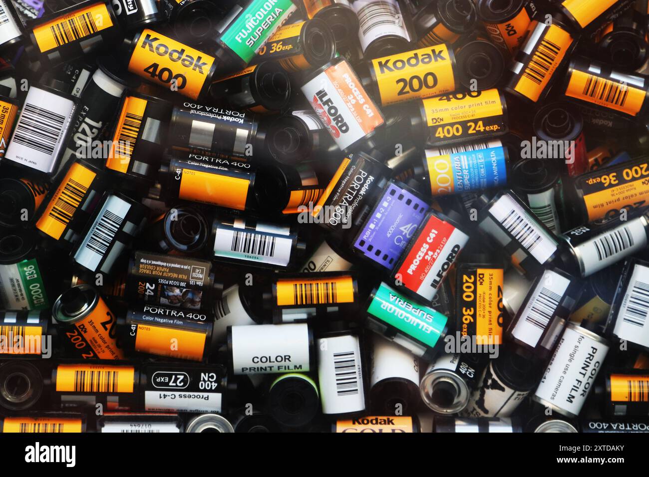 Various 35mm analog film brand rolls Stock Photo - Alamy