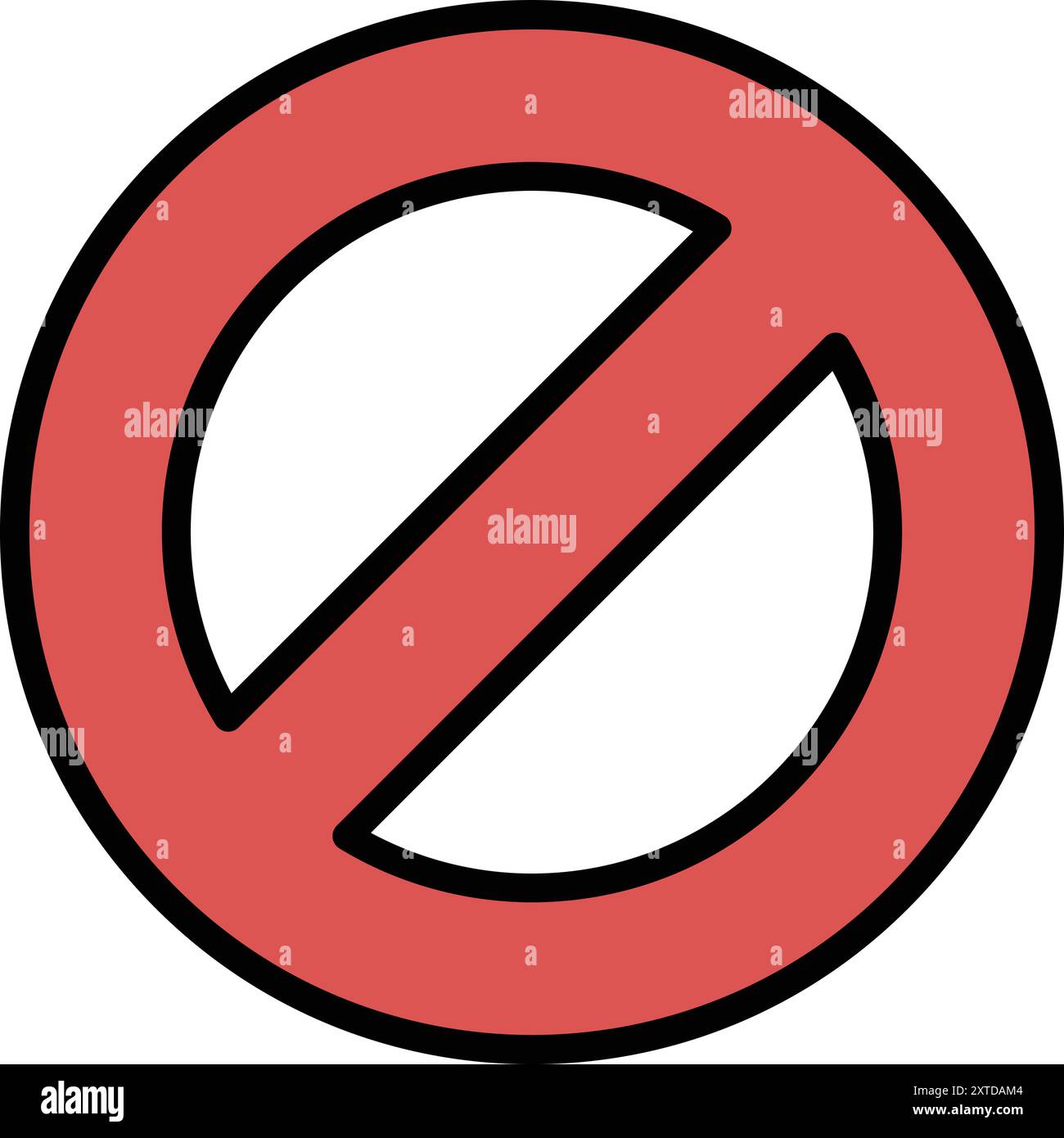 A black and white no entry sign. The sign is circular and has a white ...