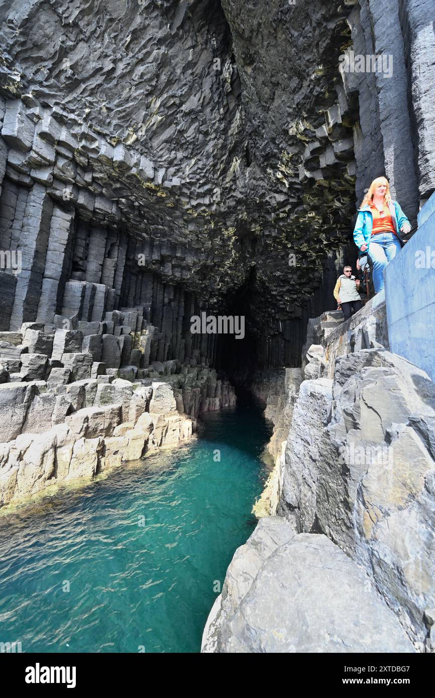 Staffa, Scotland, Fingals Cave with Tourists Stock Photo - Alamy