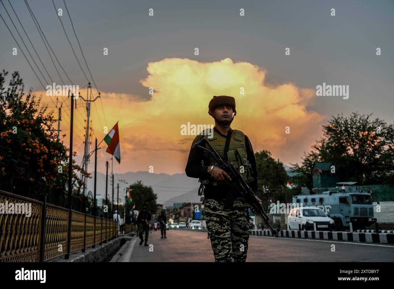 Indian paramilitary soldiers guard outside the venue of India's ...