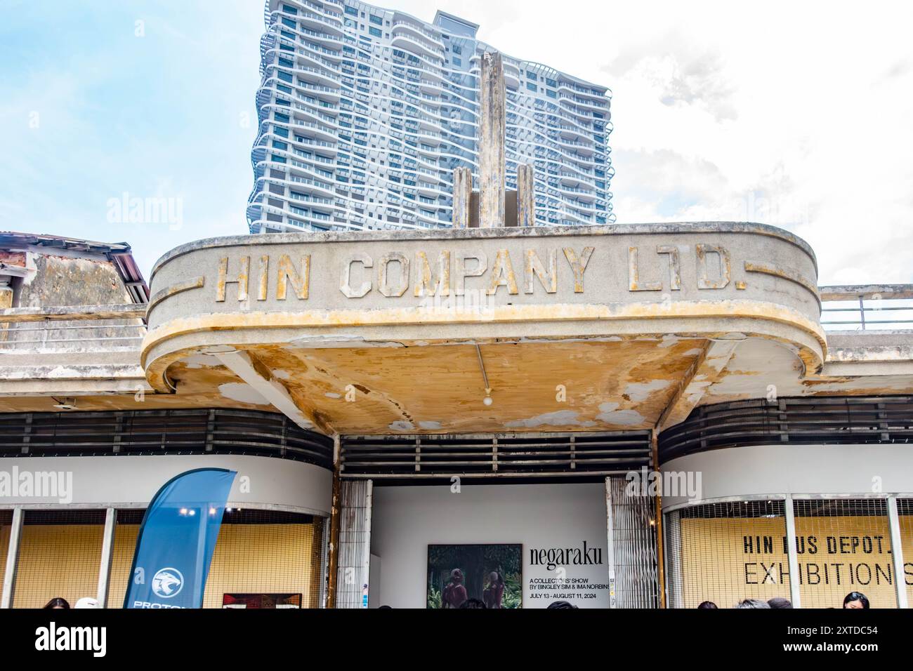 The old Hin Bus Depot in George Town, Penang, Malaysia is now repurposed and houses art ...