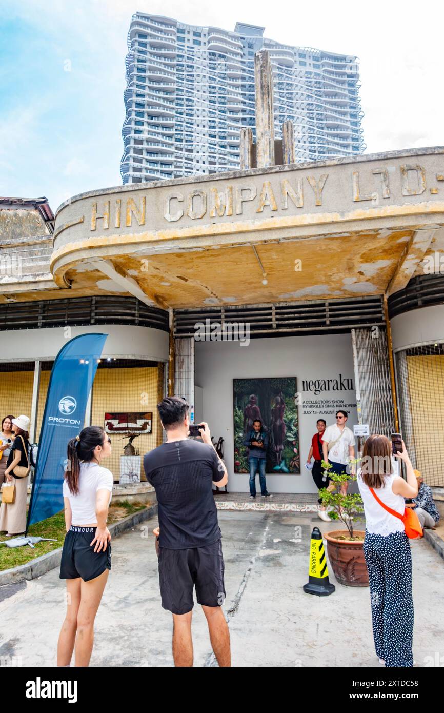 The old Hin Bus Depot in George Town, Penang, Malaysia is now repurposed and houses art ...