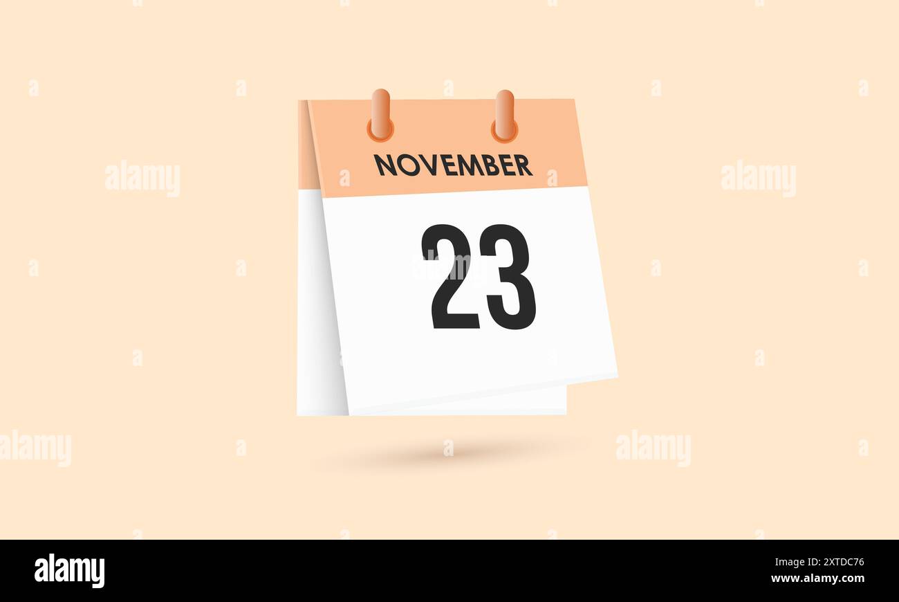 November 23 - calendar and Time planner. Daily Calendar Icon reminder ...