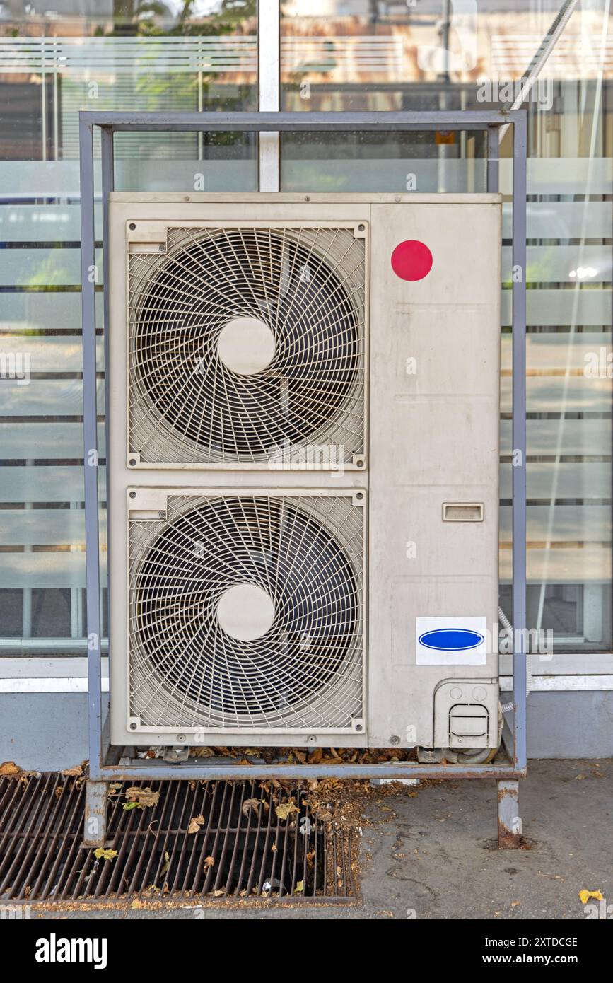 Double Unit Air Conditioner Two Fans With Inverter in Frame Hvac Stock ...