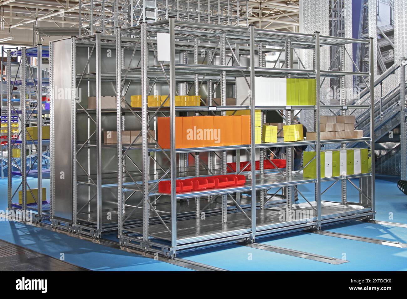 Movable shelving system in warehouse storage archive hi-res stock ...