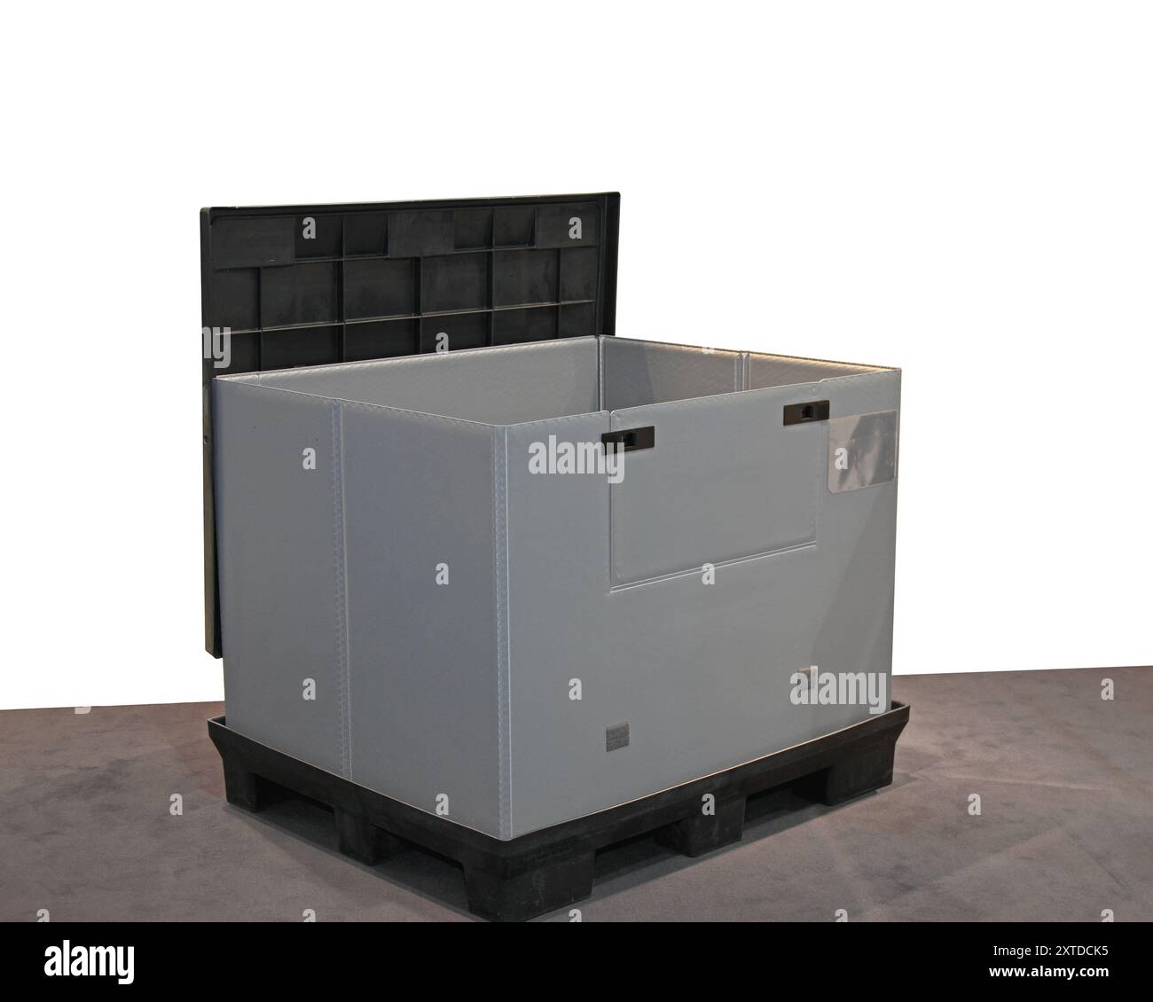 Grey Plastic Pallet Crate for Delivery Shipping Heavy Parts Stock Photo ...
