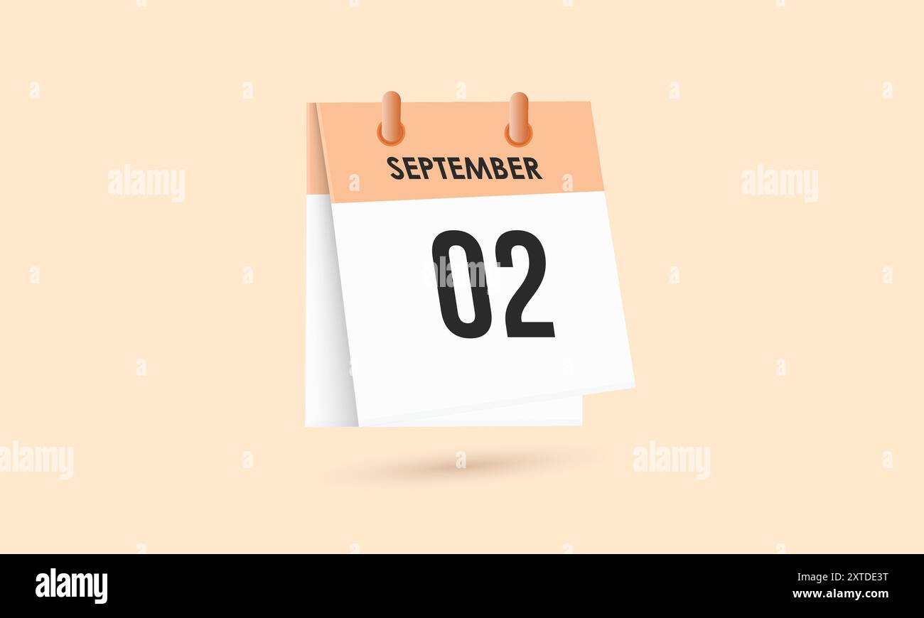 September 2 - calendar and Time planner. Daily Calendar Icon reminder ...