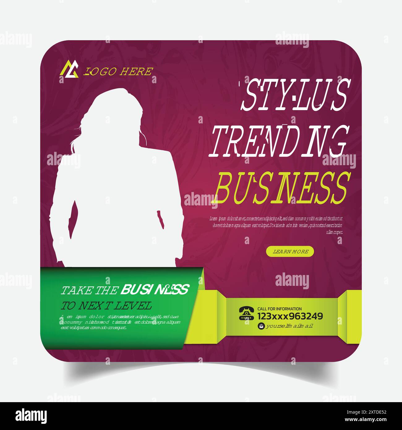 Clean Professional Social Media Post Design Layout Stock Vector Image ...