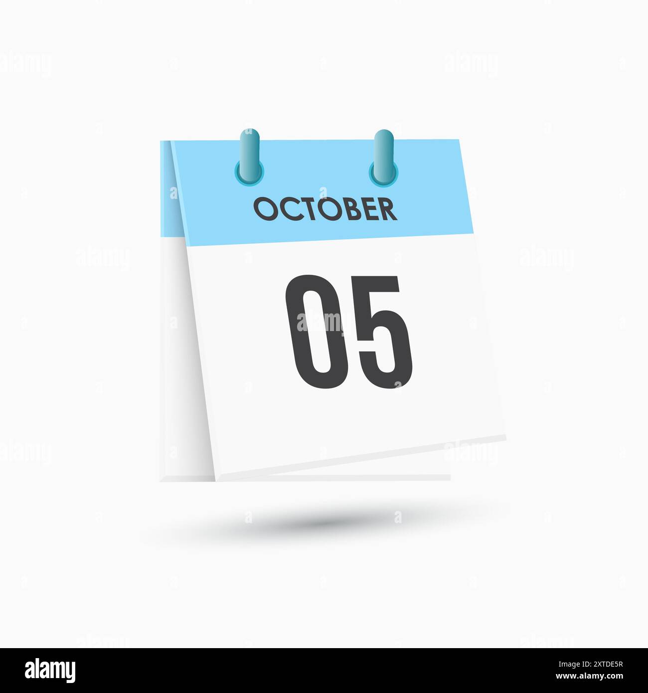 October 5 - calendar and Time planner. Daily Calendar Icon reminder ...