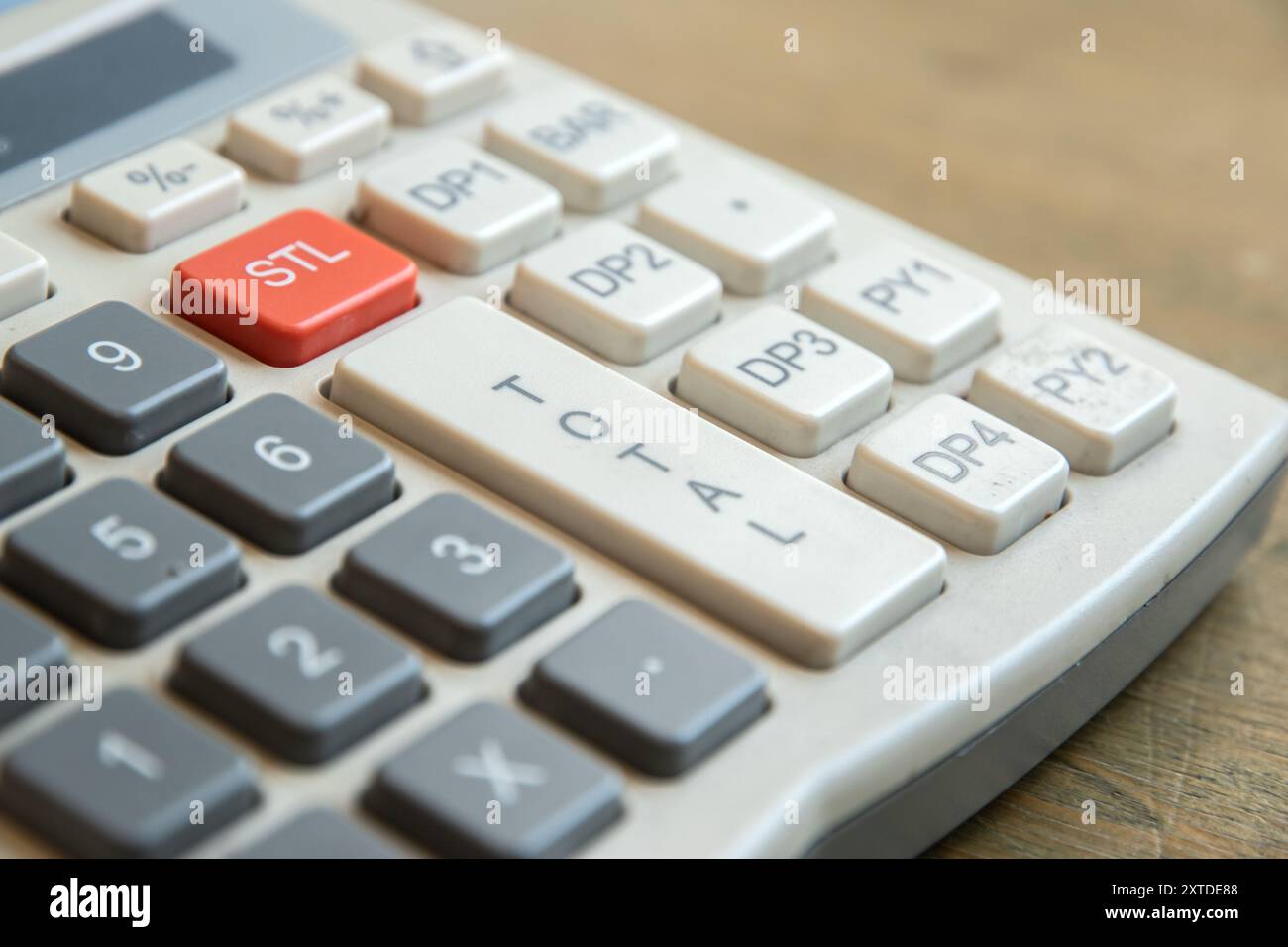 Panel with buttons on cash register closeup Stock Photo - Alamy