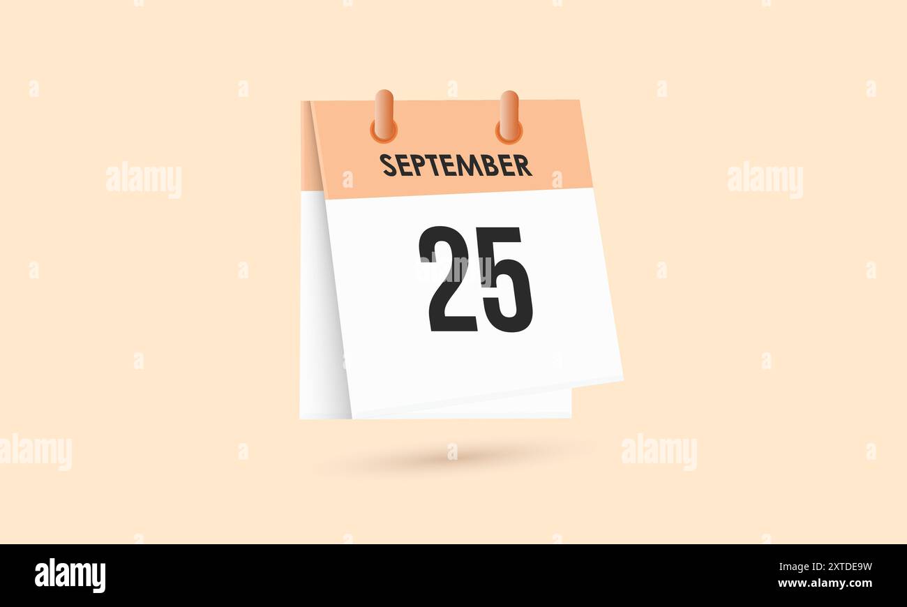 September 25 - calendar and Time planner. Daily Calendar Icon reminder ...