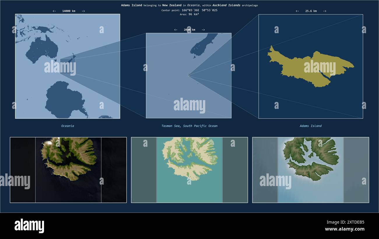 Adams Island in the Tasman Sea - belonging to New Zealand. Described ...