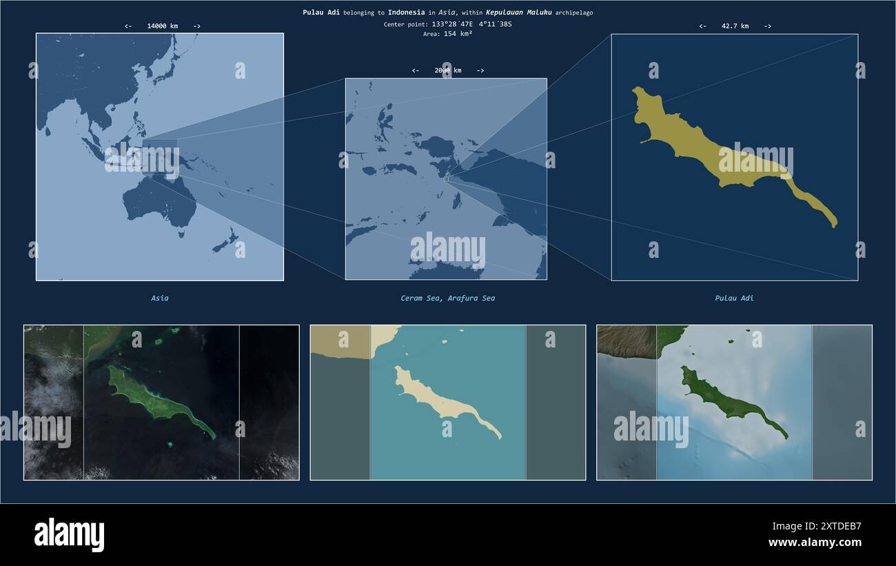 Pulau Adi in the Ceram Sea - belonging to Indonesia. Described location ...