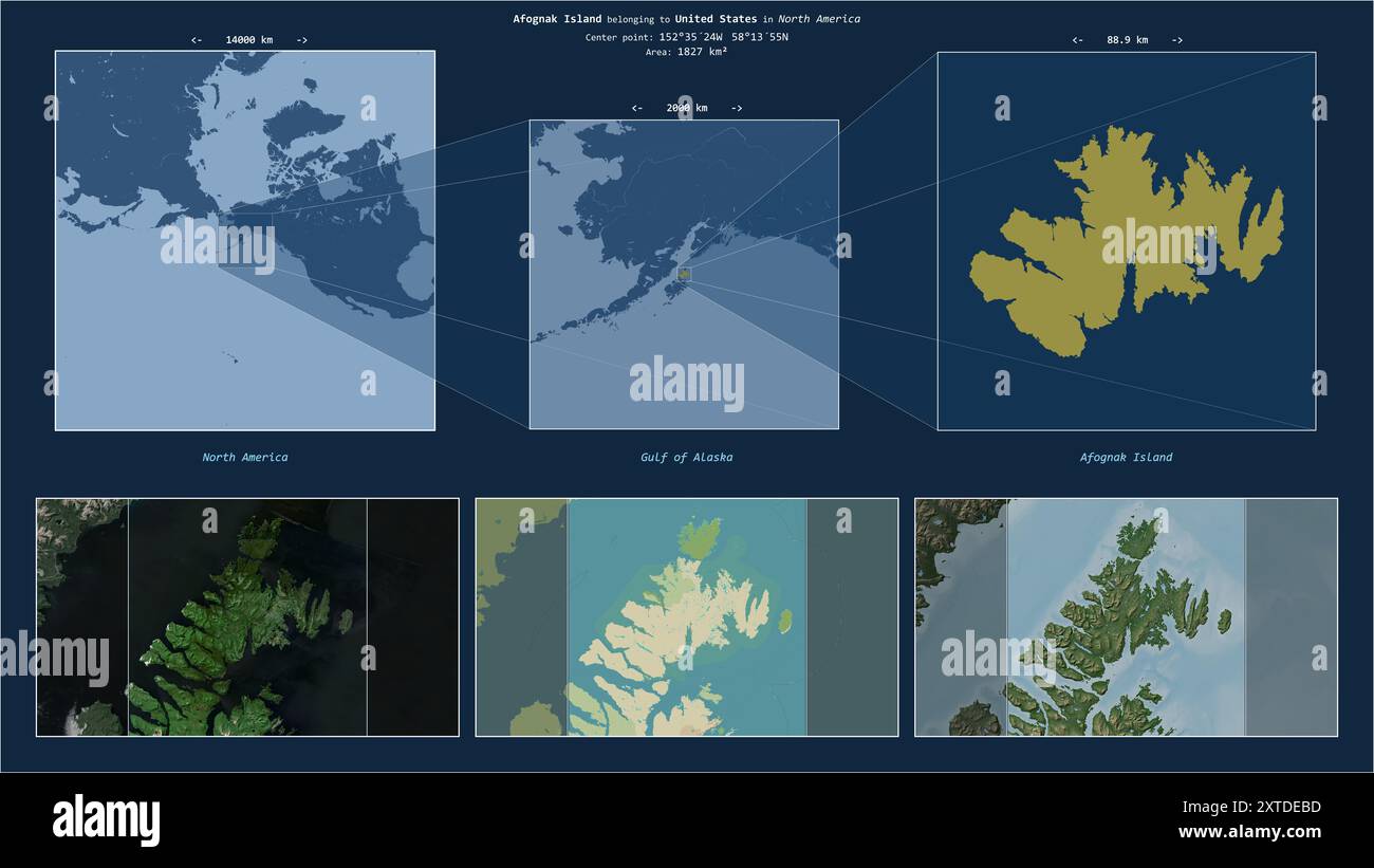 Afognak Island in the Gulf of Alaska - belonging to United States ...