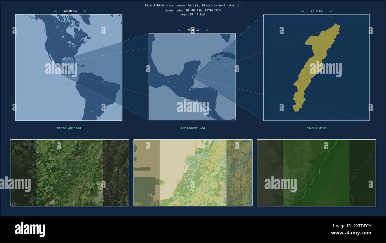 Isla Albion in the Caribbean Sea - shared between: Belize, Mexico ...