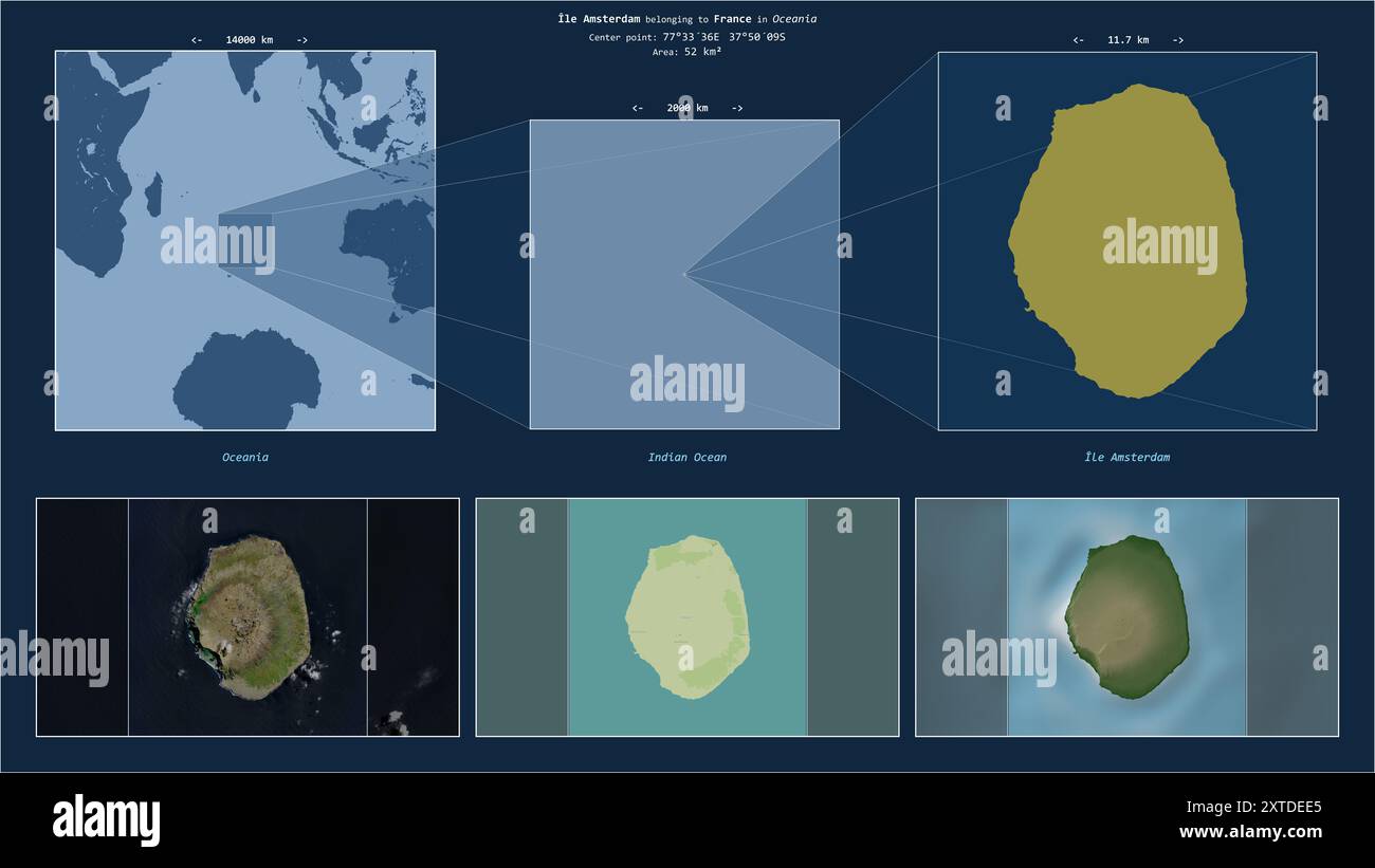 Ile Amsterdam in the Indian Ocean - belonging to France. Described ...