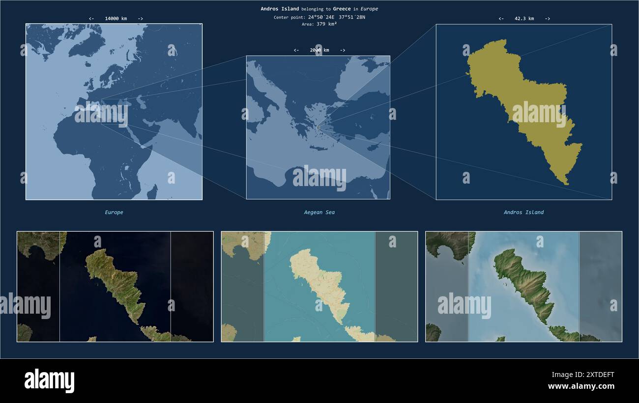 Andros Island in the Aegean Sea - belonging to Greece. Described ...