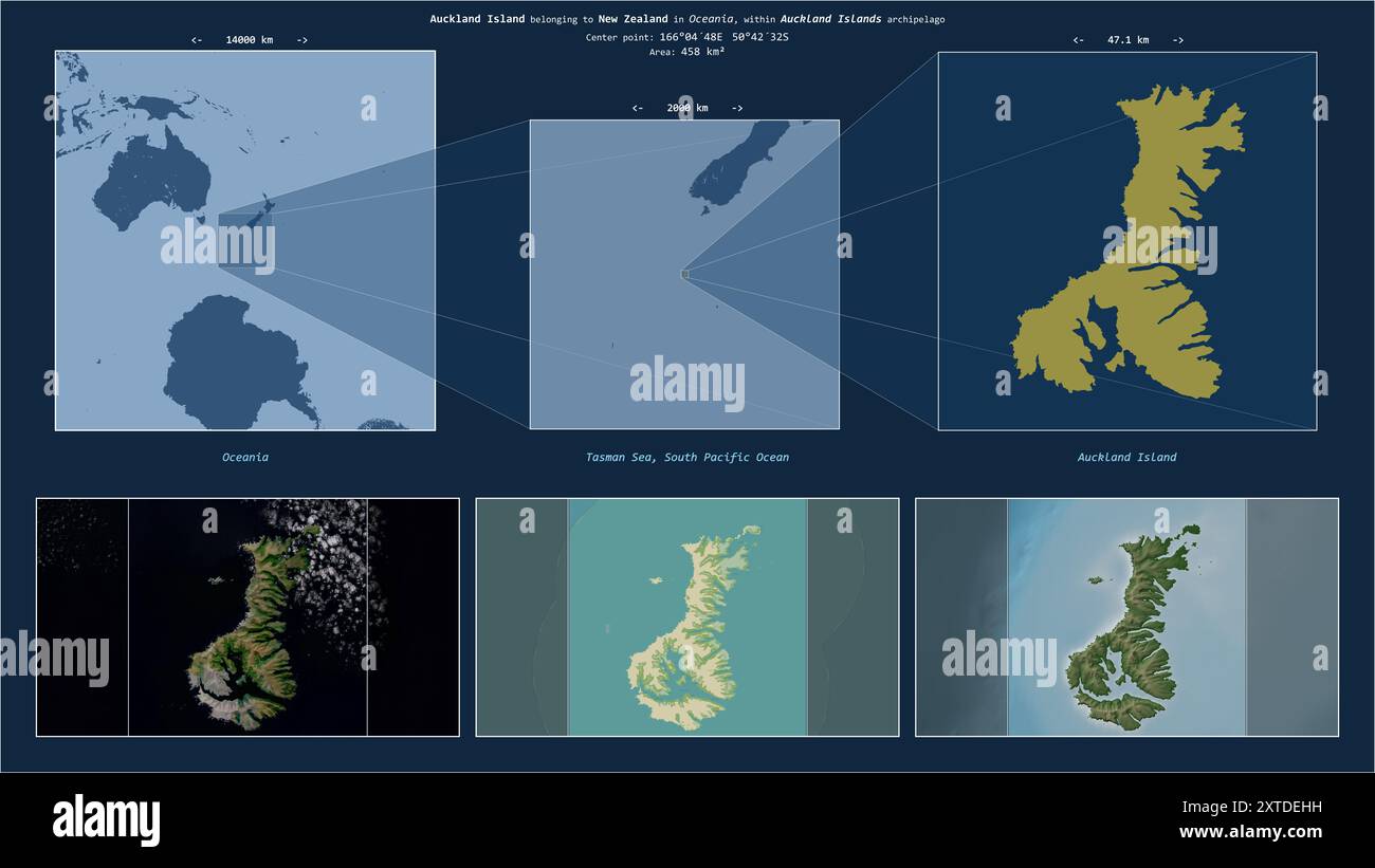 Auckland Island in the Tasman Sea - belonging to New Zealand. Described ...