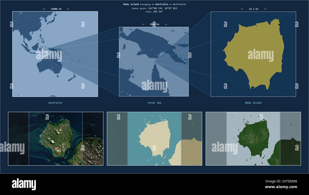 Badu Island in the Coral Sea - belonging to Australia. Described ...